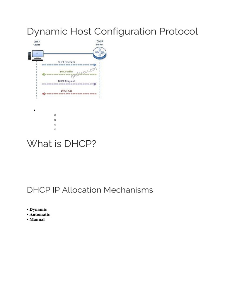 Dynamic Host Configuration Protocol Pdf Ip Address Computer Networking