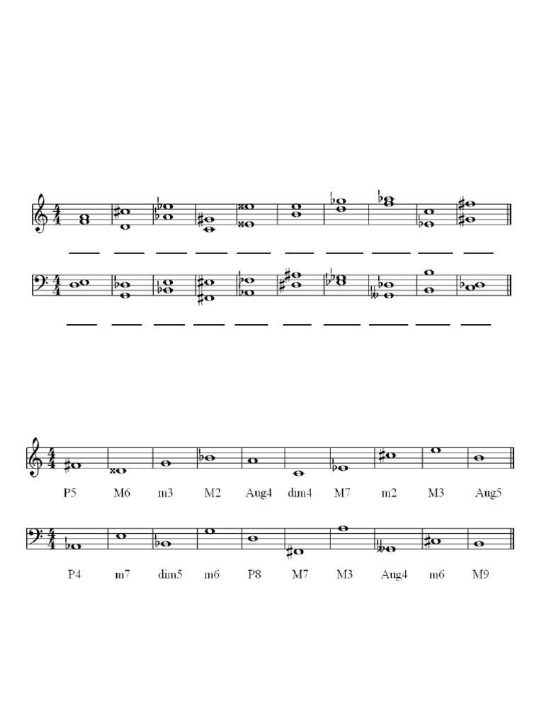 Interval Quiz for Music Theory Students | PDF