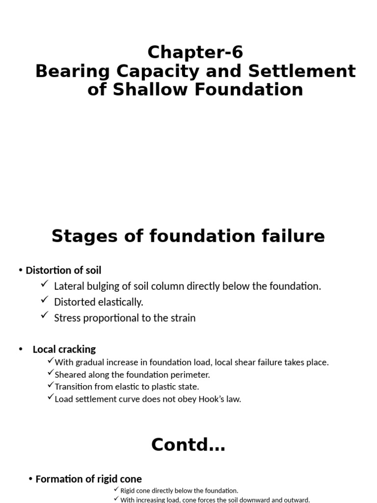 Chapter6 Bearing Capacity and Settlement of Shallow Foundations | PDF | Strength Of Materials ...