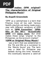 Original Filipino Music: Evolution Timeline | PDF