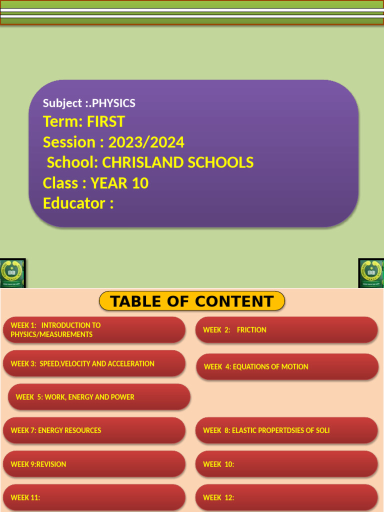 First Term Yr10 Physics 2023-2024 | PDF | Deformation (Engineering ...