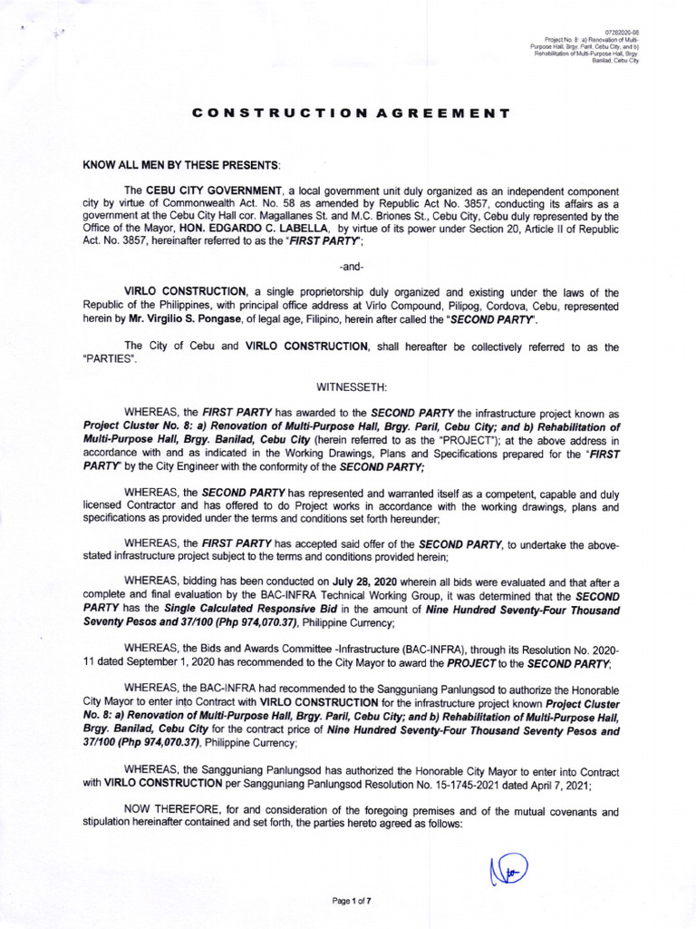 P8 Virlo Paril Banilad Contract | PDF | Specification (Technical Standard)