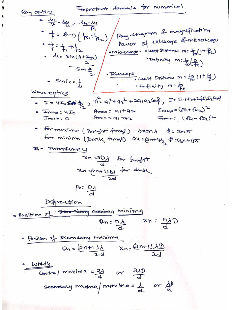 Xii Imp Formula | PDF