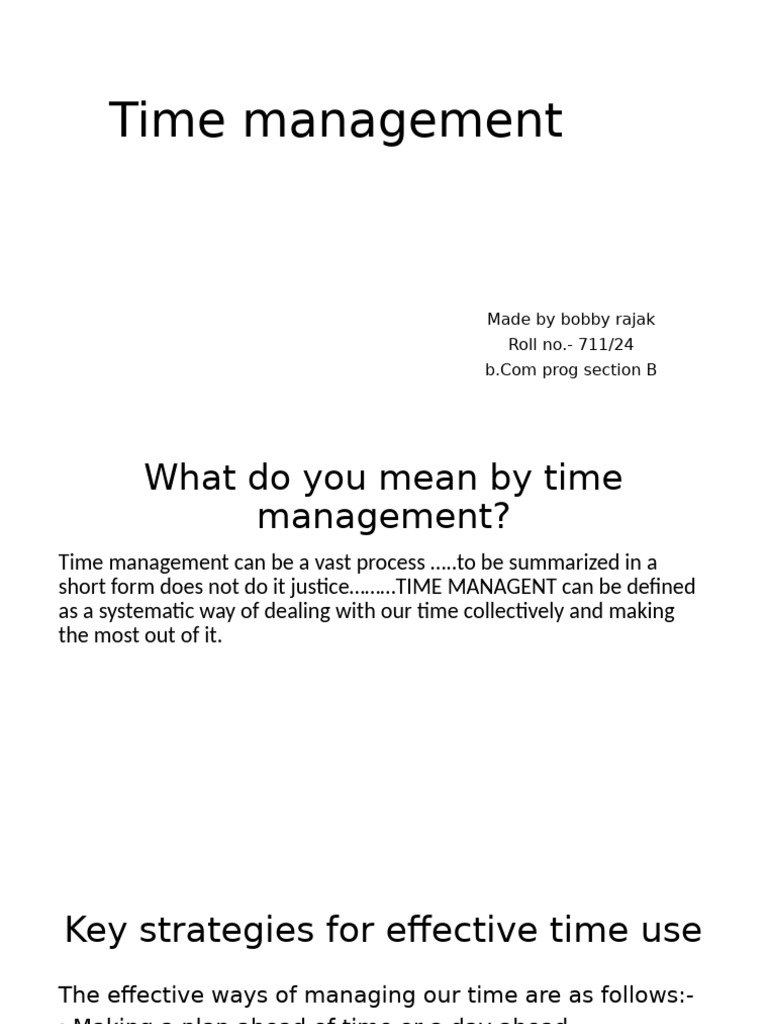 Effective Time Management Strategies | PDF
