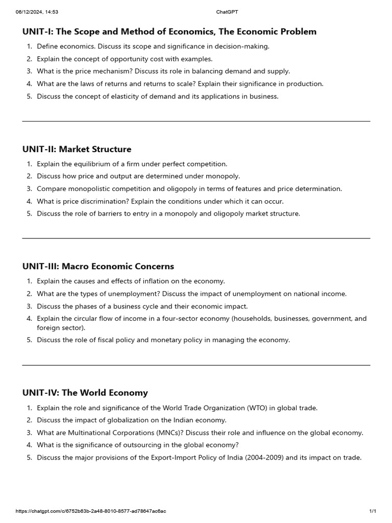 Business Economic Questions | PDF