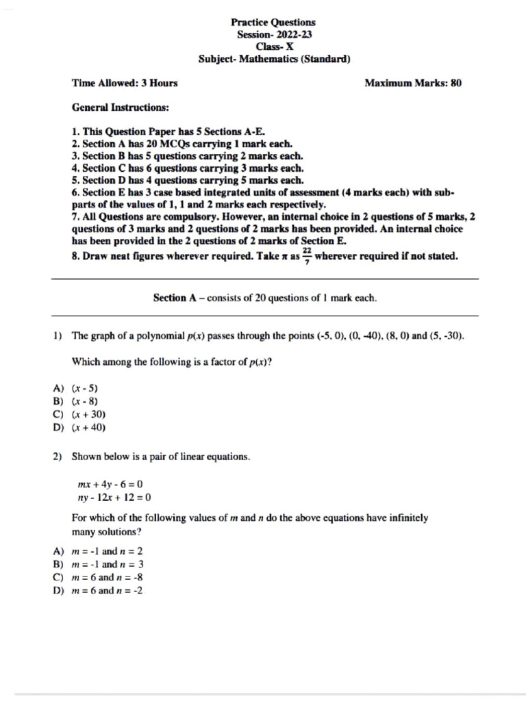 Spfinal24 Maths Questions | PDF | Area | Triangle