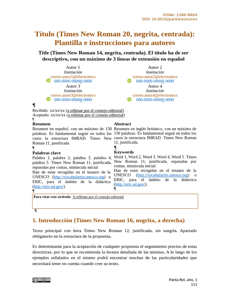 Plantilla en TNR-MAR | PDF