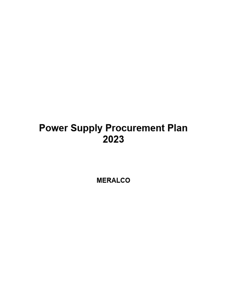 MERALCO 2023 Power Supply Plan | PDF | Demand | Electrical Engineering