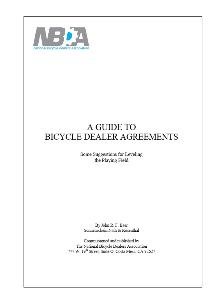 Bicycle Dealer Agreement Tips | PDF | Franchising | Indemnity
