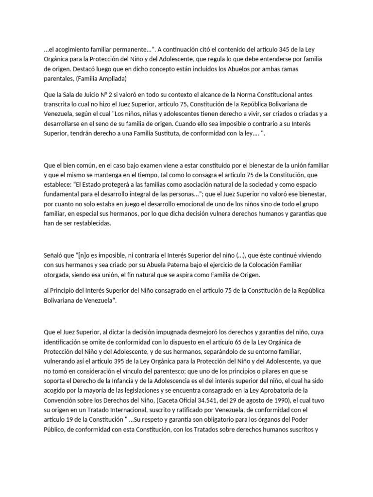 Fundamentos de Derecho para La Colocación Familiar | PDF | Constitución ...