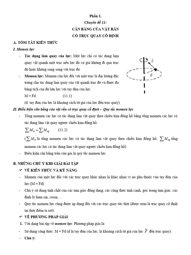 Chuyen de Can Bang Cua Vat Ran Co Truc Quay Co Dinh Boi Duong HSG Vat ...