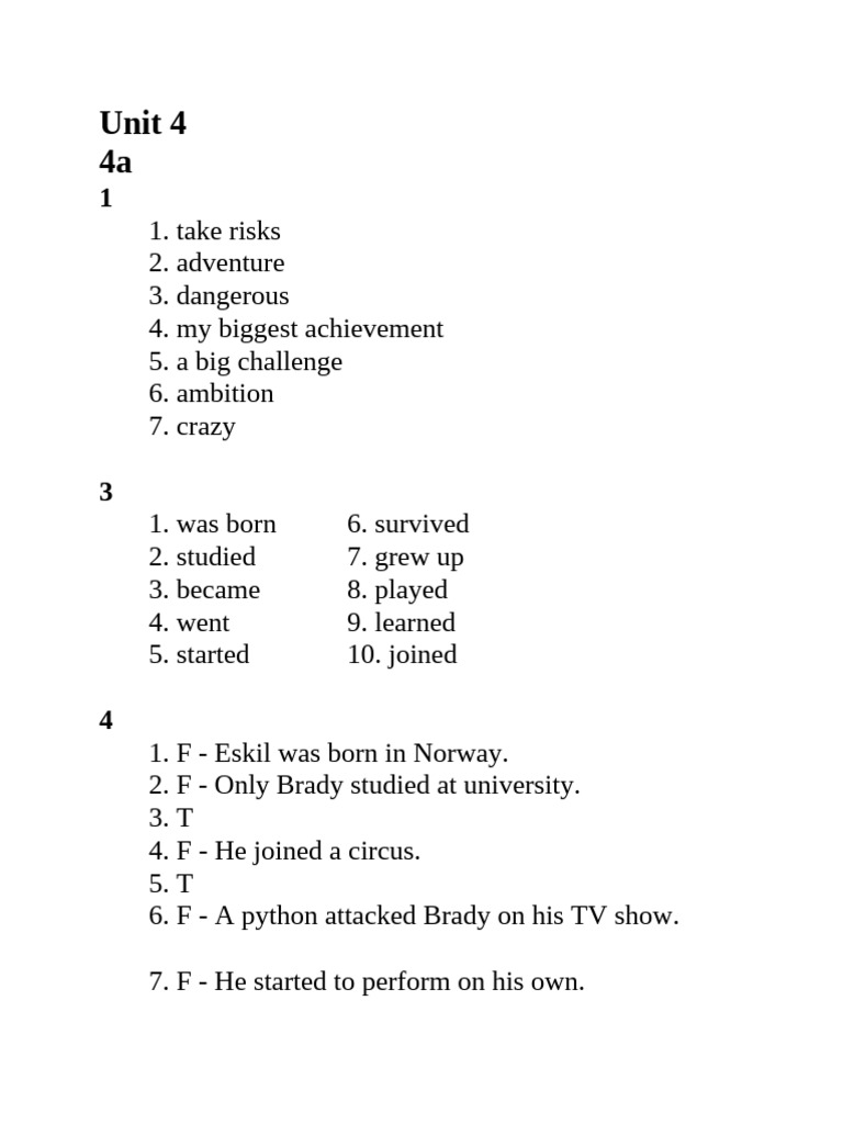 Workbook-Unit 4 | PDF