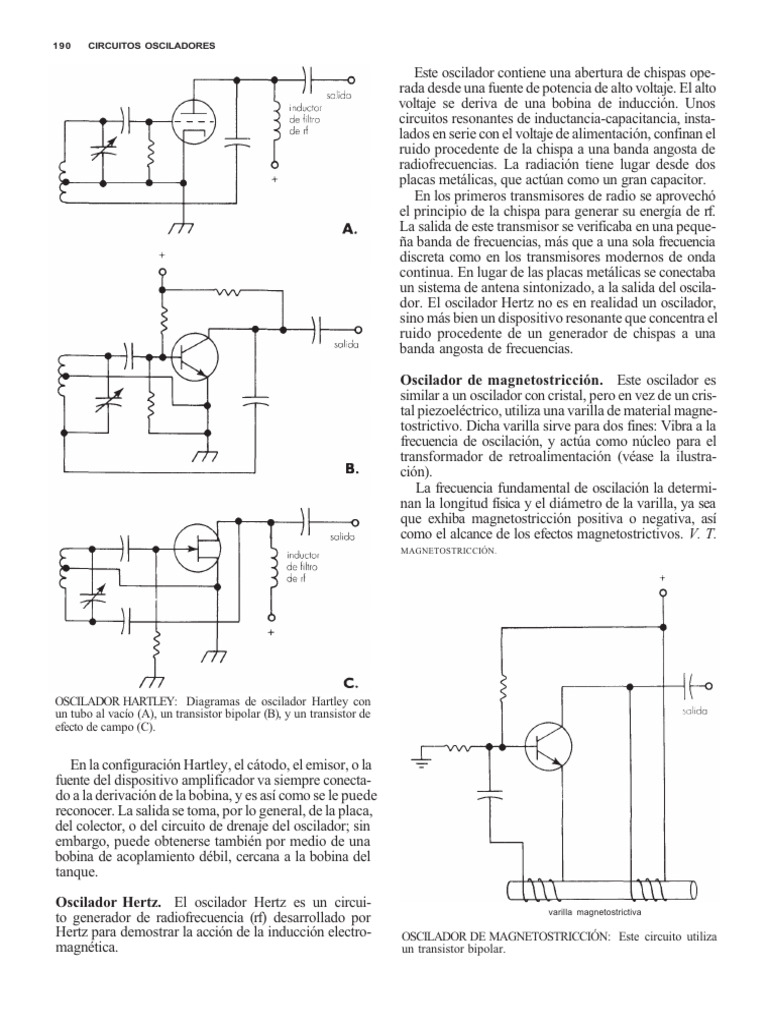 Tipos de Circuitos Osciladores y Diagramas | PDF | Transistor ...