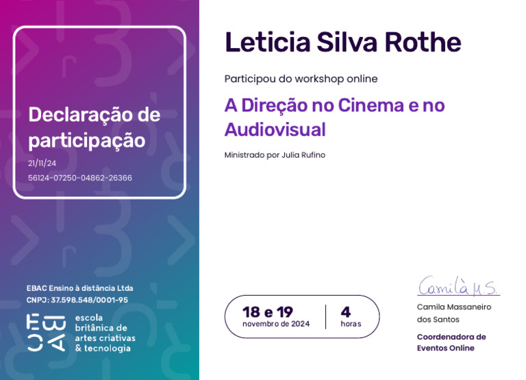 Ebac Certificado Curso | PDF