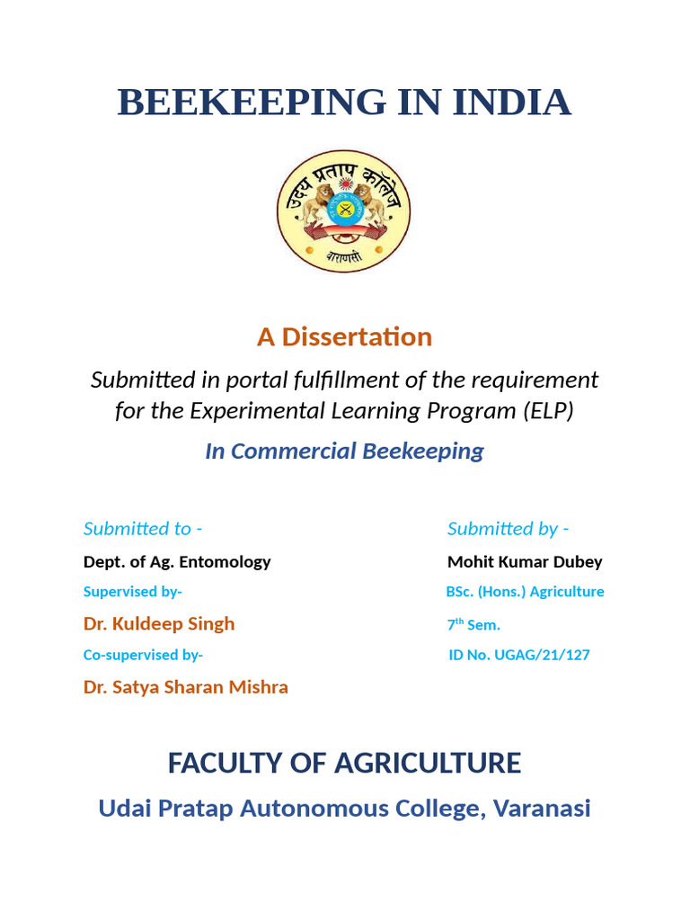Acknowledgement - Mohit (1) 127 | PDF | Honey Bee | Beekeeping