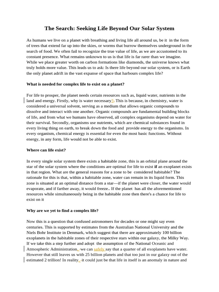 The Search - Seeking Life Beyond Our Solar System | PDF | Planetary ...