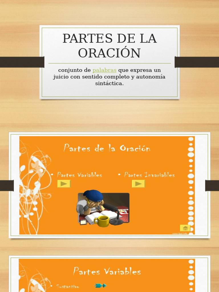 Partes de La Oración | PDF | Sustantivo | Asunto (gramática)
