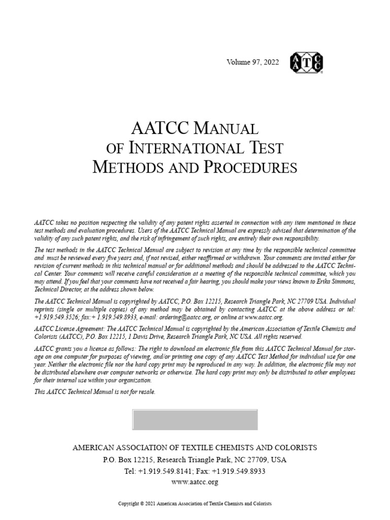 Aatcc TM 2022 | PDF | Textiles | Bleach