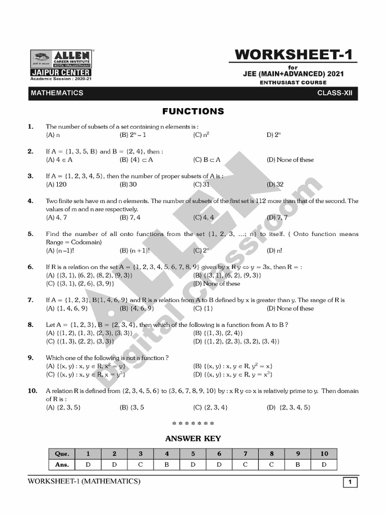Functions Sheets | PDF