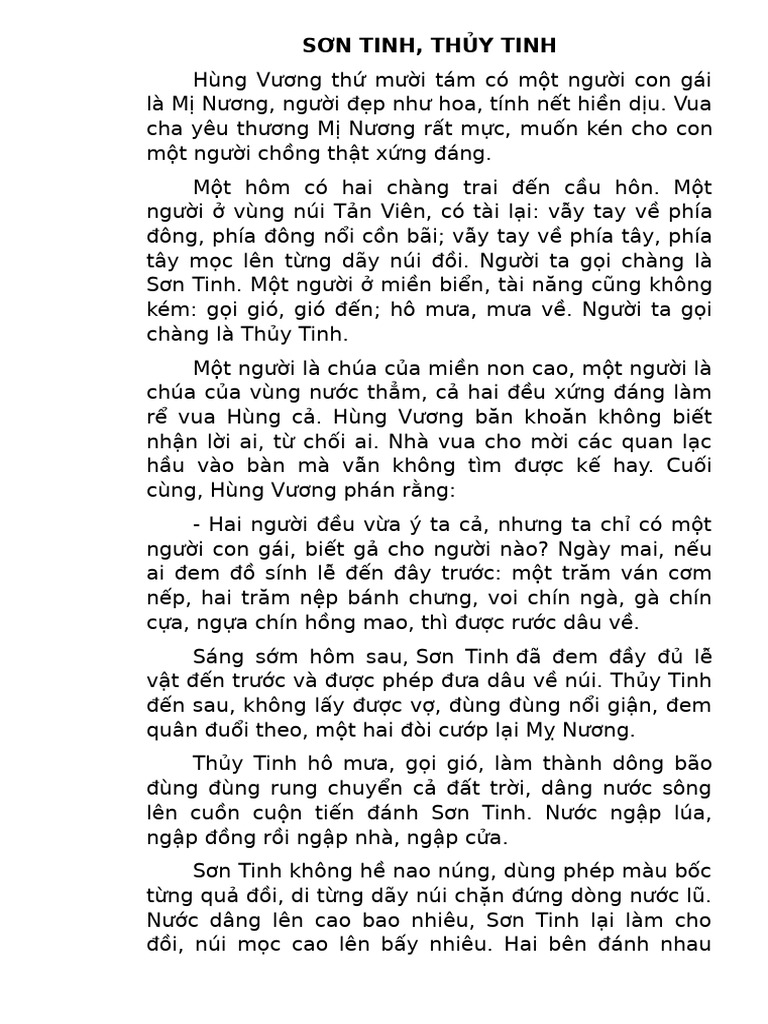 Sơn Tinh, TH y Tinh | PDF