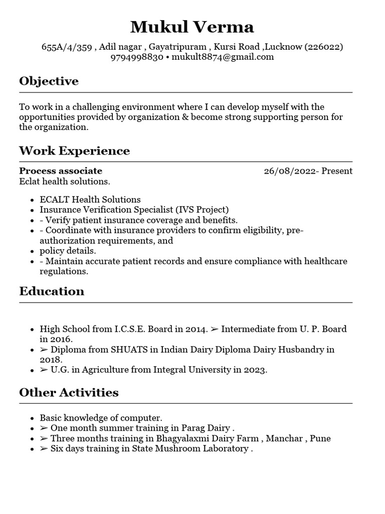 Resume Mukul Verma 2 | PDF