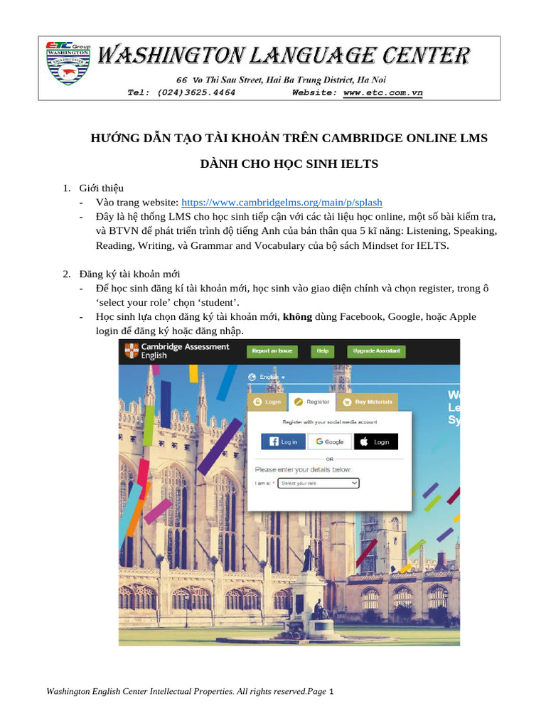 HD Cambridge LMS Học Sinh | PDF