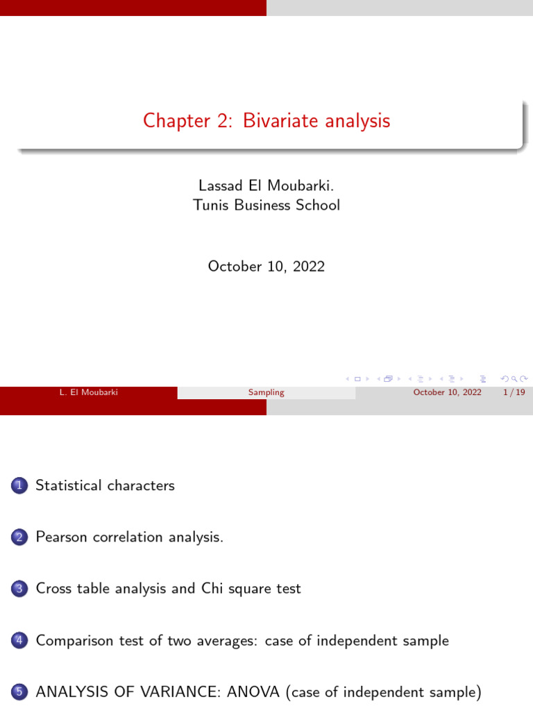 Chap2 Bivariate ANALYSIS | PDF | Analysis Of Variance | Statistics