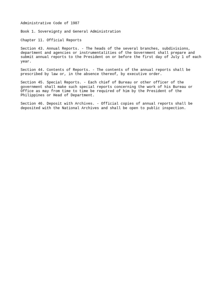 Book 1. Chapter 11. Official Reports | PDF