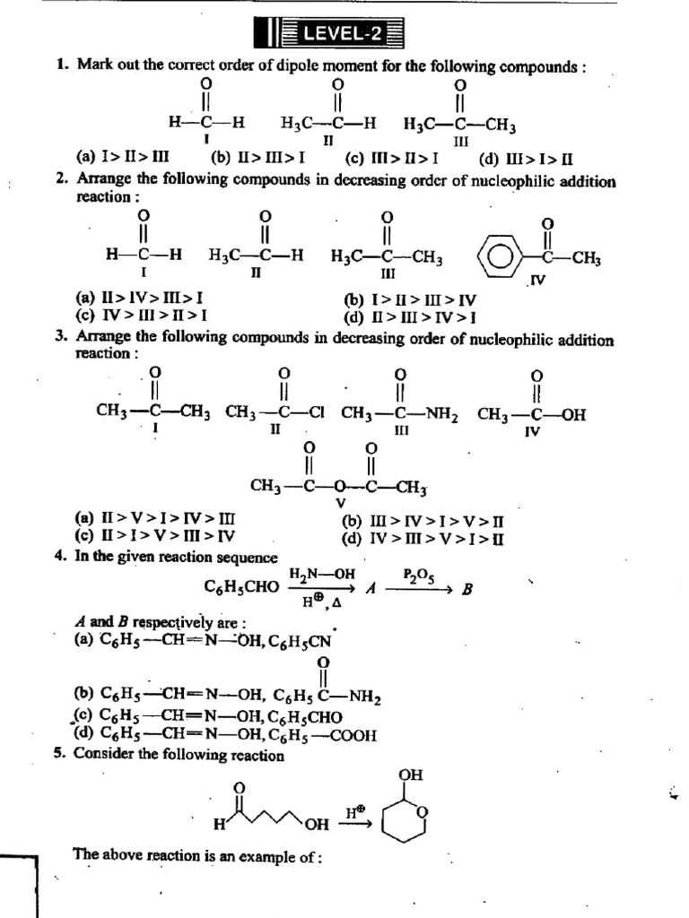 Aldehydes HW | PDF | Chemical Reactions | Organic Chemistry