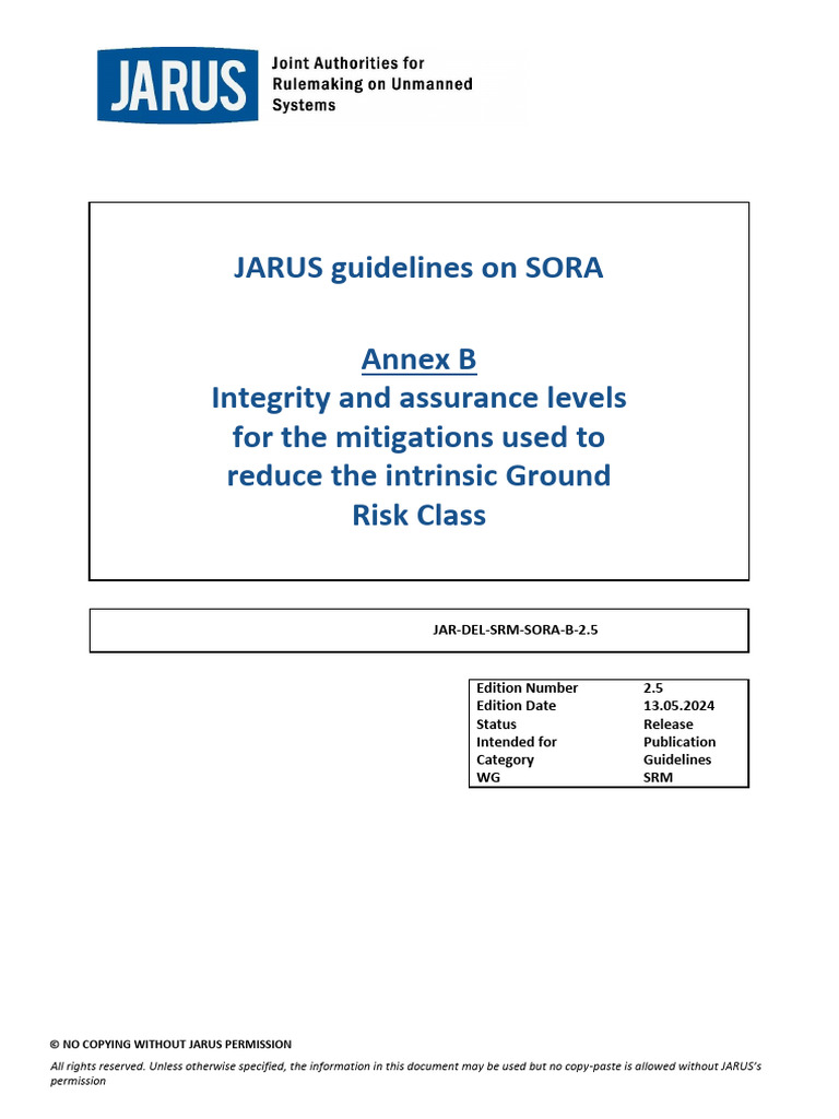 SORA v2.5 Annex B Release.jar Doc 27pdf | PDF | Risk | Unmanned Aerial ...
