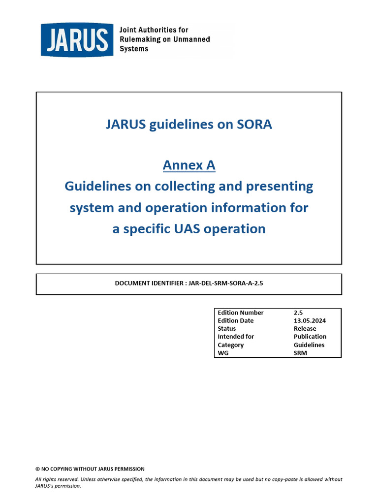 SORA v2.5 Annex A Release - Jar Doc 26 PDF | PDF | Unmanned Aerial Vehicle | Risk