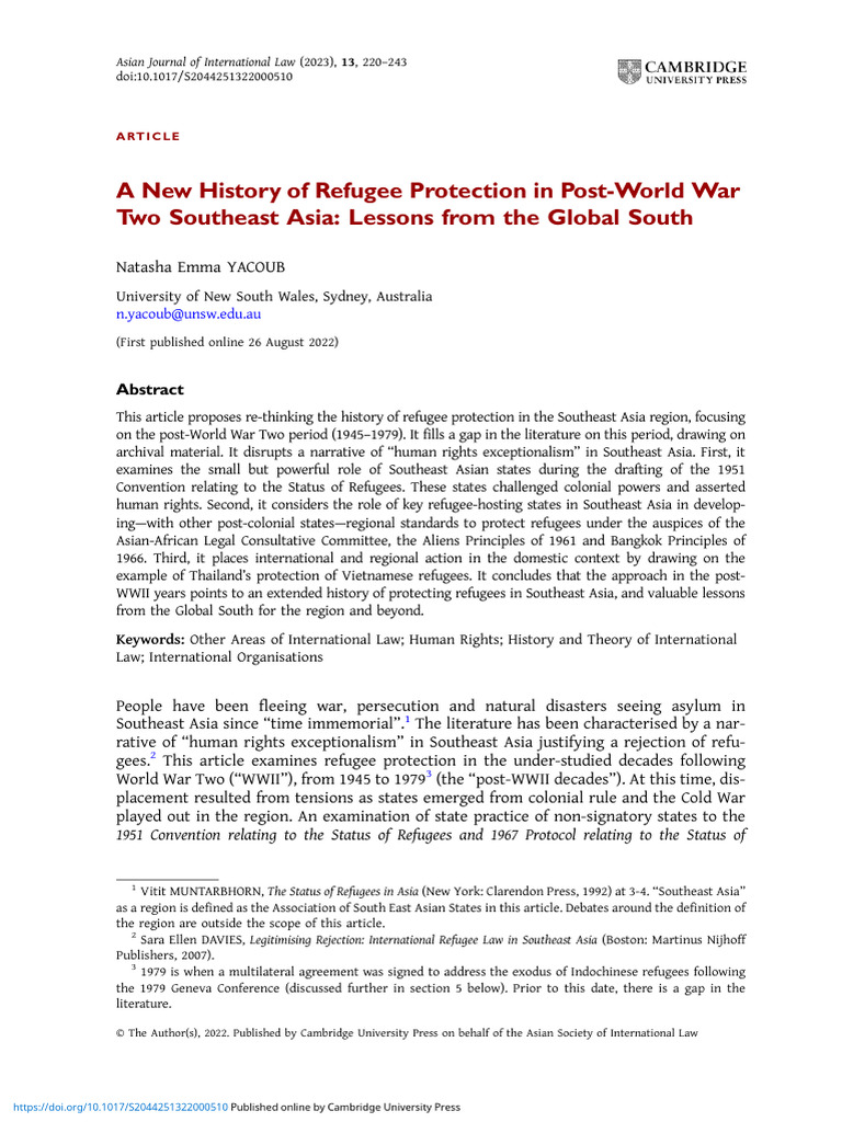 a-new-history-of-refugee-protection-in-post-world-war-two-southeast ...