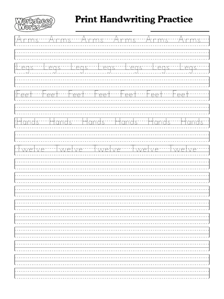 WorksheetWorks Print Handwriting Practice 2 | PDF