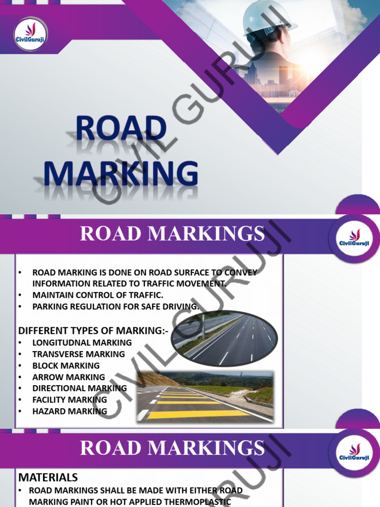 ROAD MARKING SPECI - Watermark | PDF | Road | Glasses