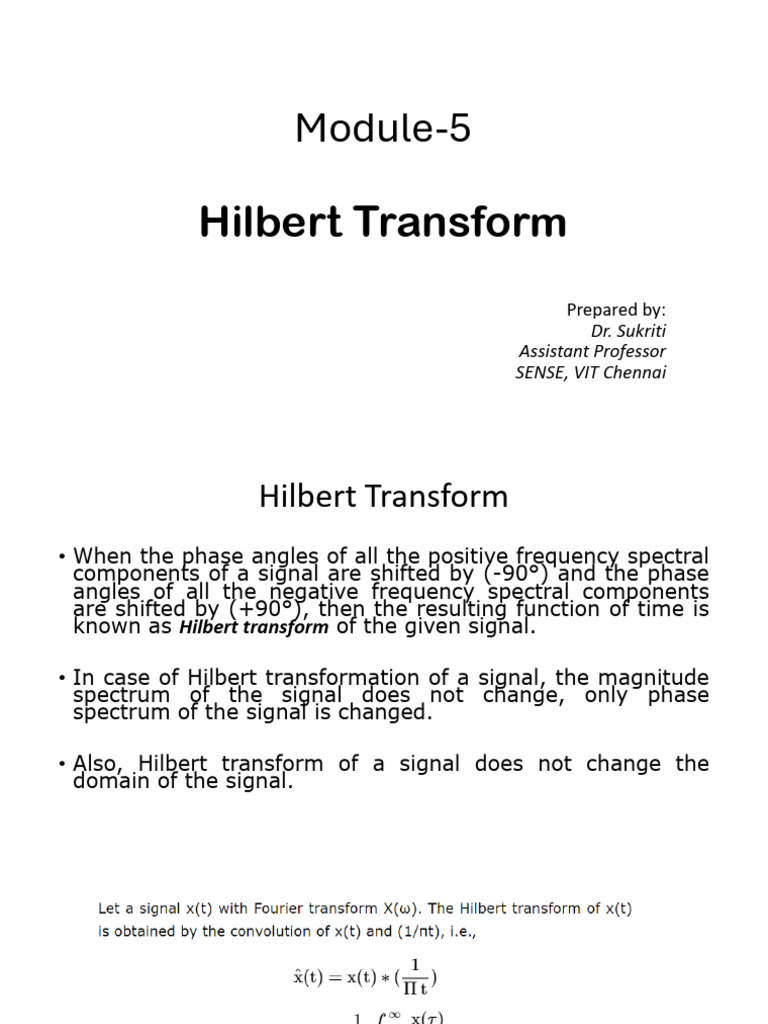 Module-5 SS Hilbert Transform | PDF