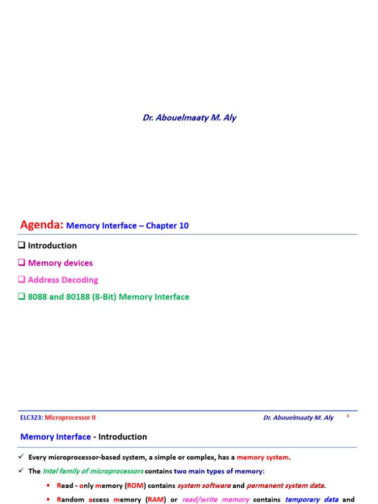 Lecture | PDF | Random Access Memory | Dynamic Random Access Memory