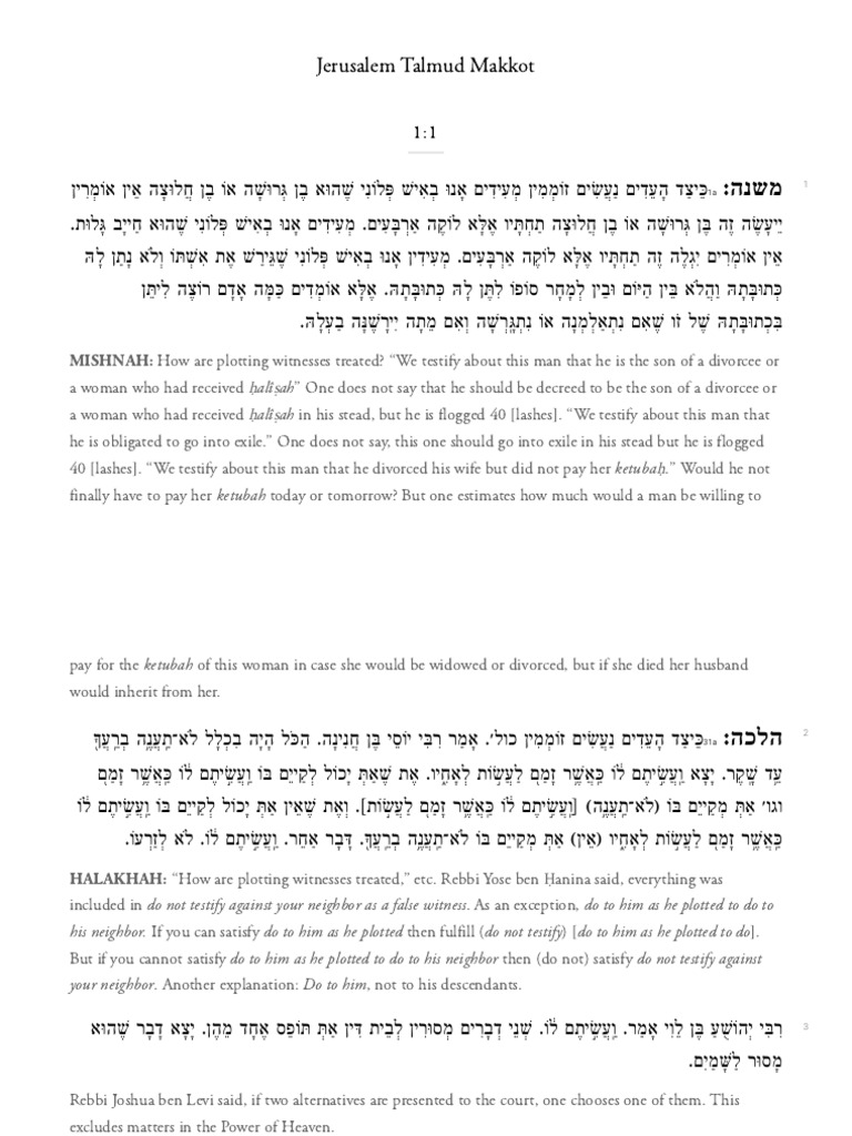 Jerusalem Talmud Makkot | PDF