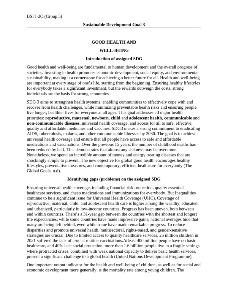 Sustainable Development Goal 3 | PDF | Health Equity | Health Care