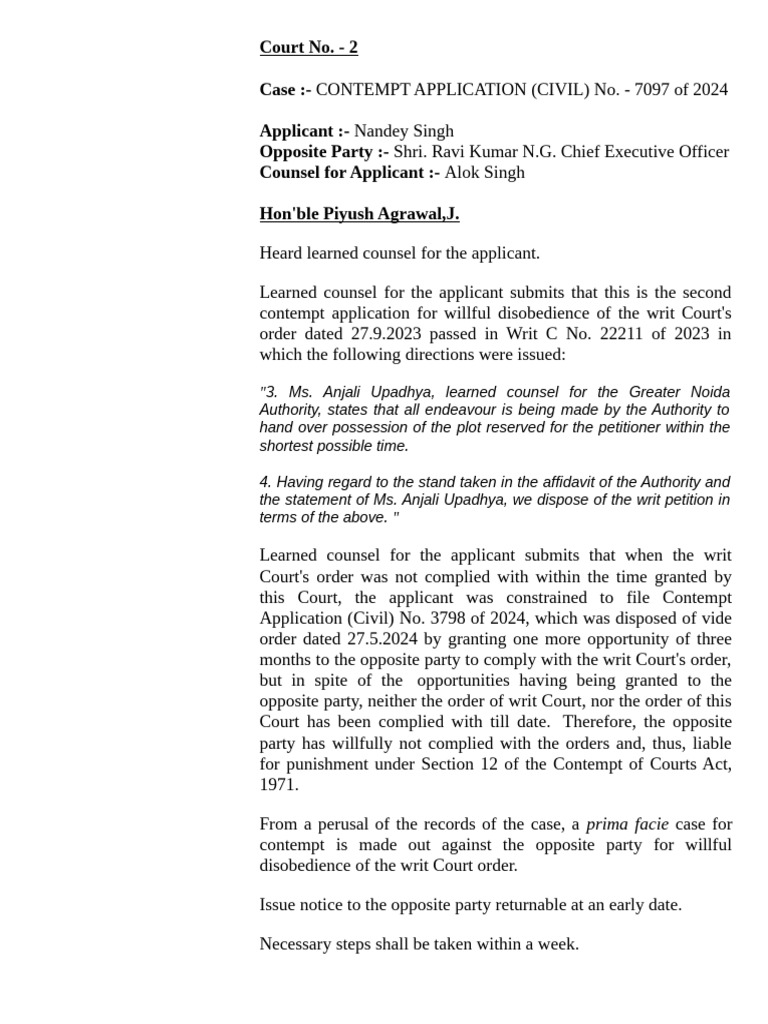 CAPL(A)_7097_2024 (2) | PDF | Contempt Of Court | Writ