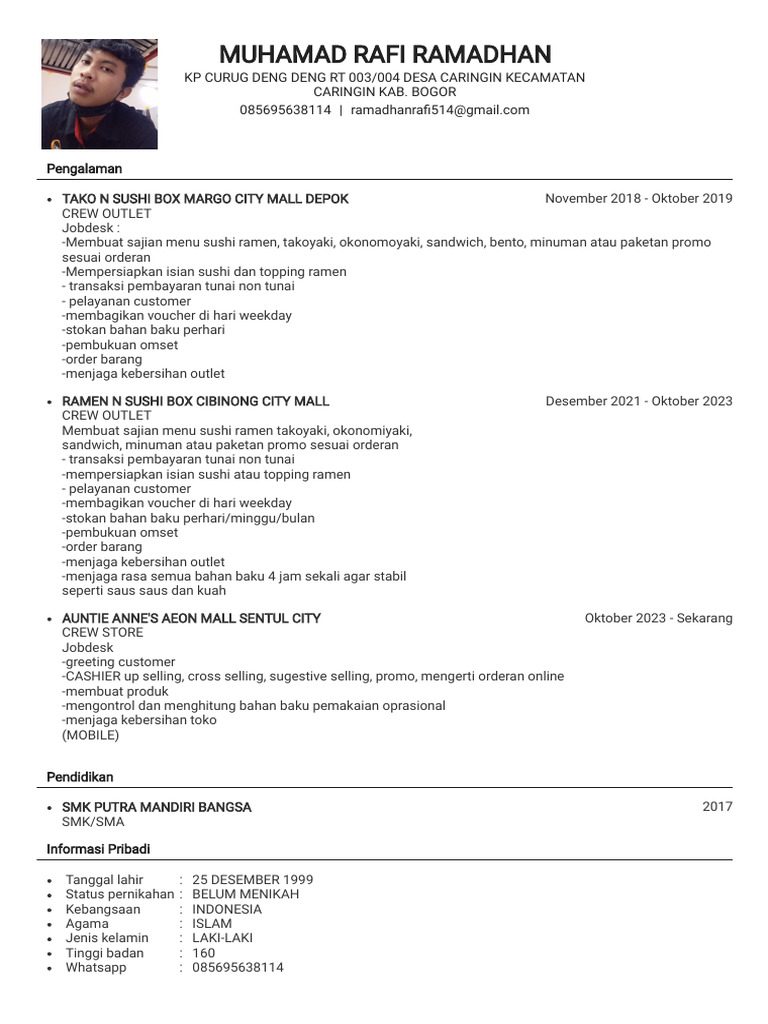CV Terbaru 2024 | PDF