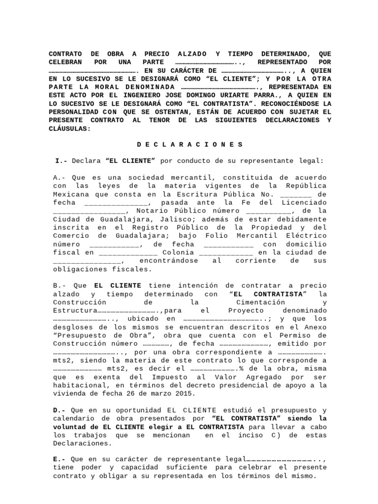 Machote Contrato Ayc 2021 | PDF | Contratista general | Outsourcing