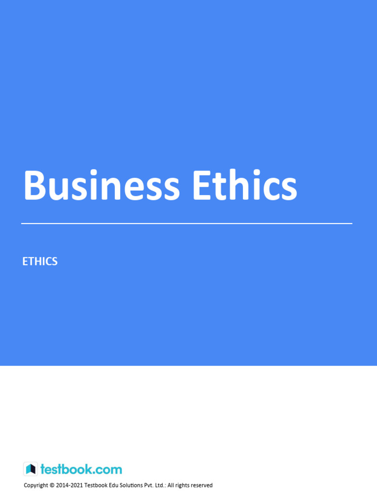 Business Ethics - Study Notes | PDF | Business Ethics | Morality