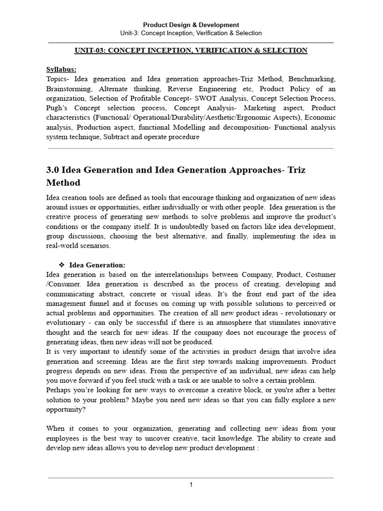 Unit-3 PDD - Class Notes | PDF | Human Factors And Ergonomics | Thought