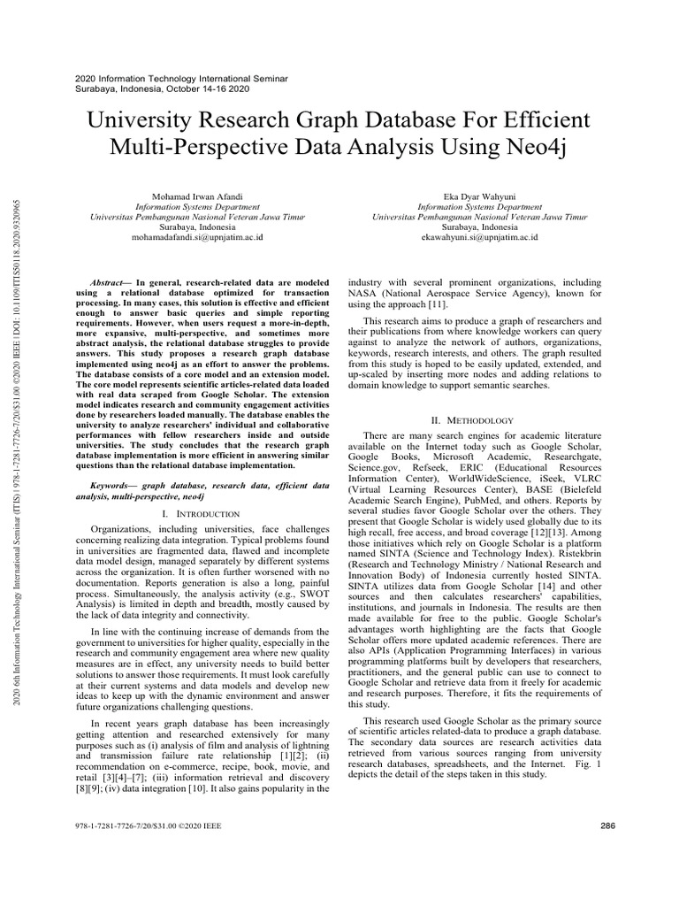 Graph Database Methodology for Research Analysis | PDF | Databases ...