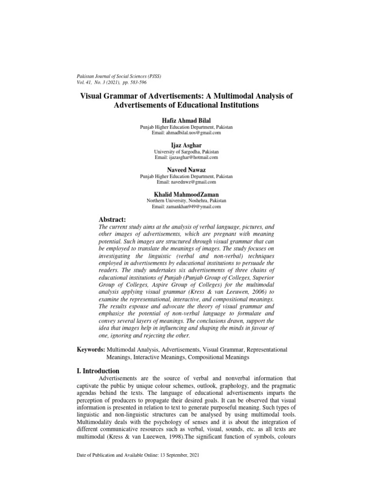 Visual Grammar of Advertisements A Multi | PDF | Advertising | Color