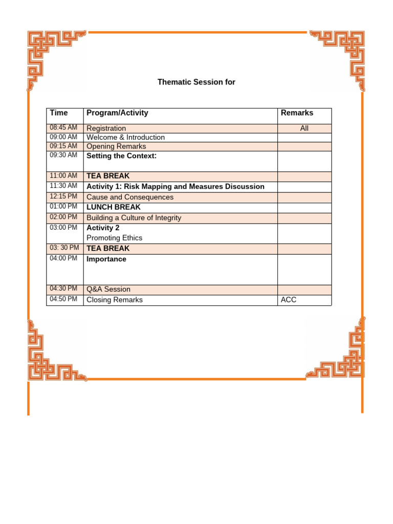 Program For Thematic | PDF