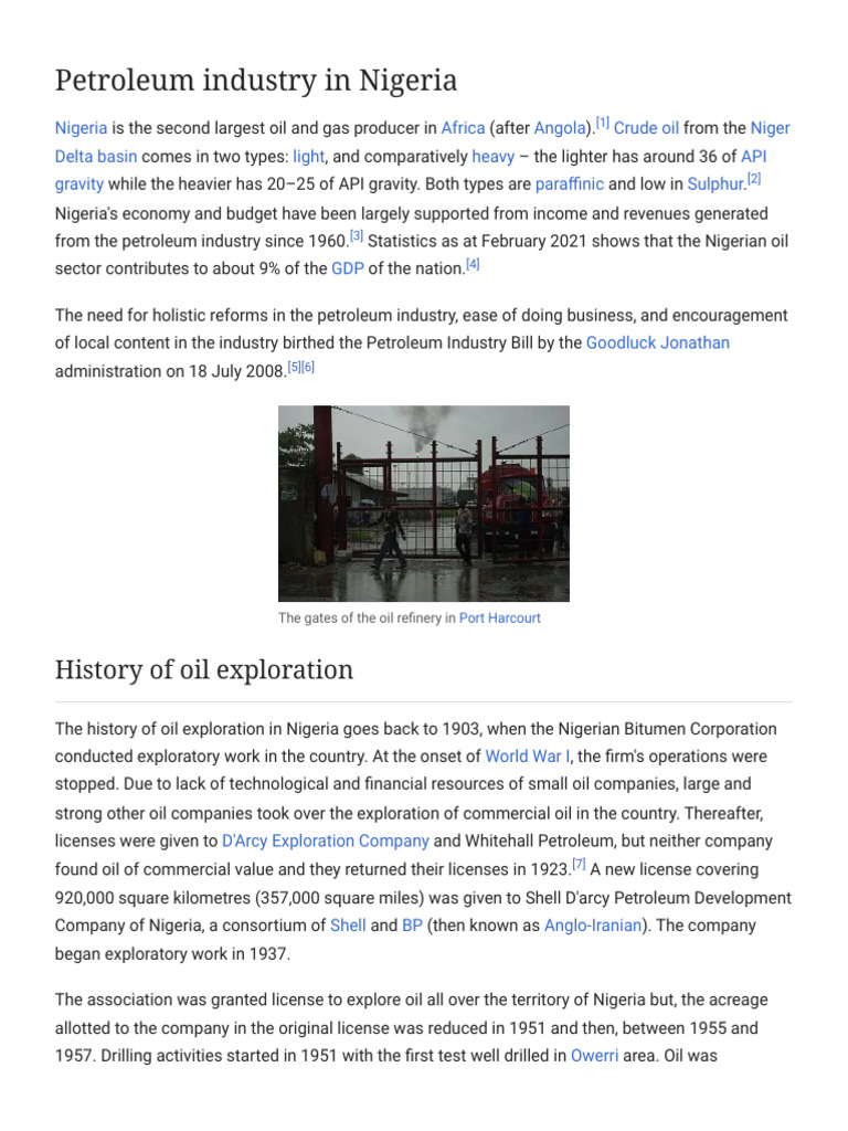Petroleum industry in Nigeria - Wikipedia | PDF | Nigeria | Petroleum