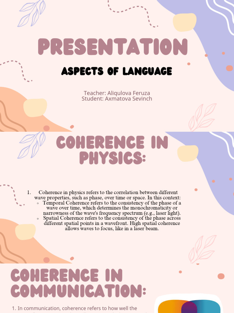 Aspects of Language III | PDF | Coherence (Physics) | Truth
