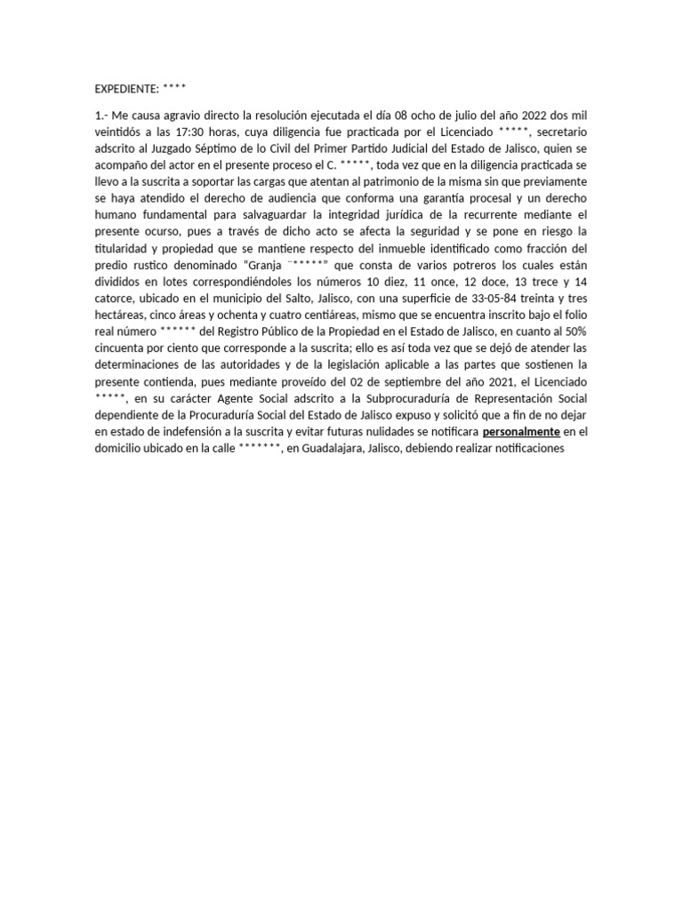 Agravio para Apelación | PDF