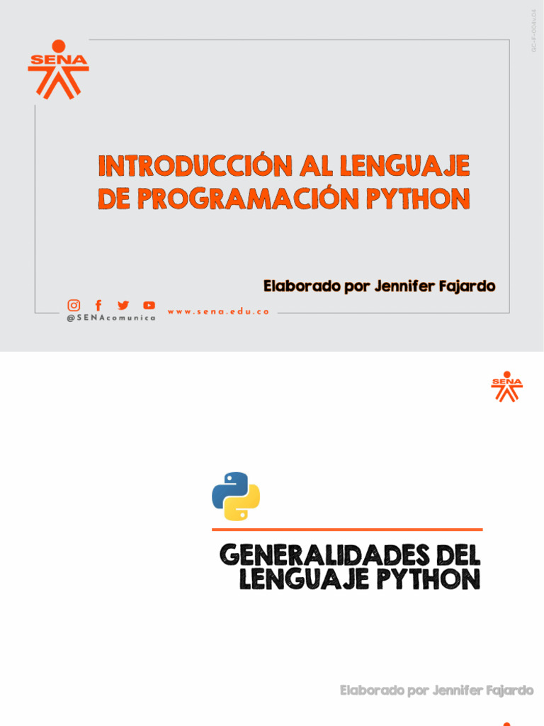 Introducción Al Lenguaje Phyton | PDF | Python (lenguaje de programación) | Lenguaje de programación